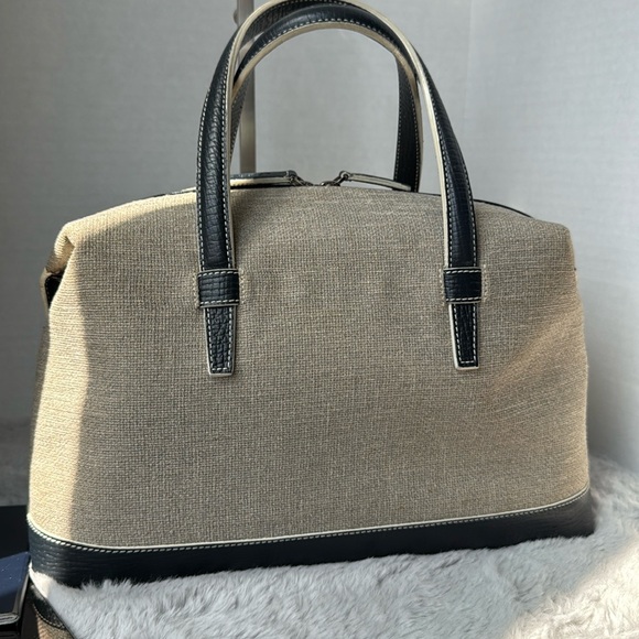 Loewe | Bags | Loewe Logo White Stitch Boston Bag Vintage Womens ...